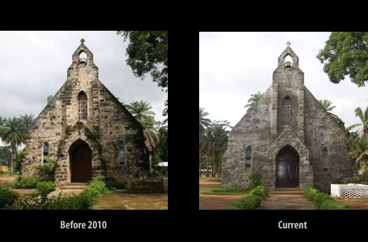 Symbols of past and future in Liberia church