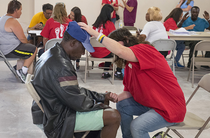 United Methodists wash feet, feed souls