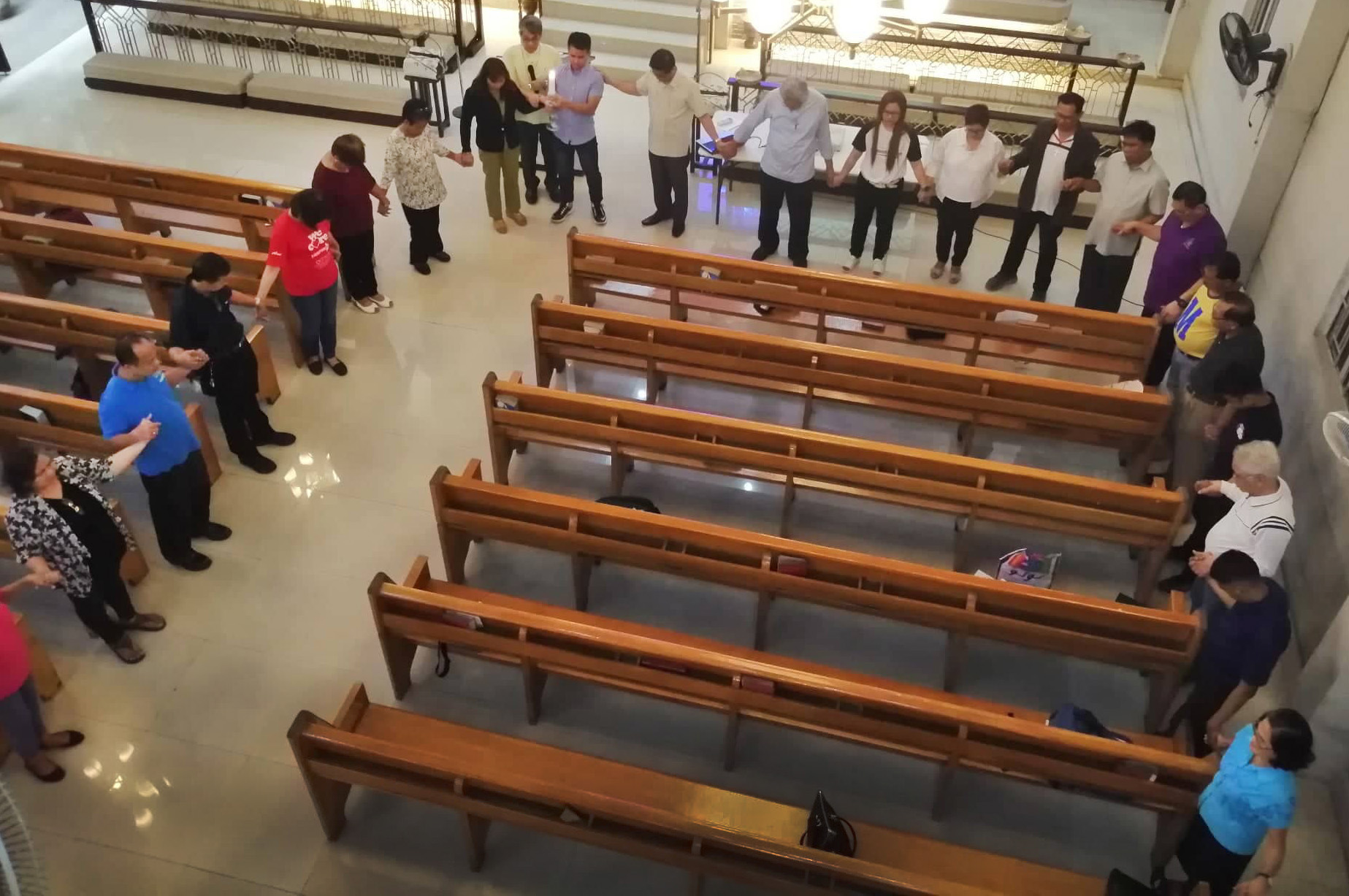 Filipino Praying In Church